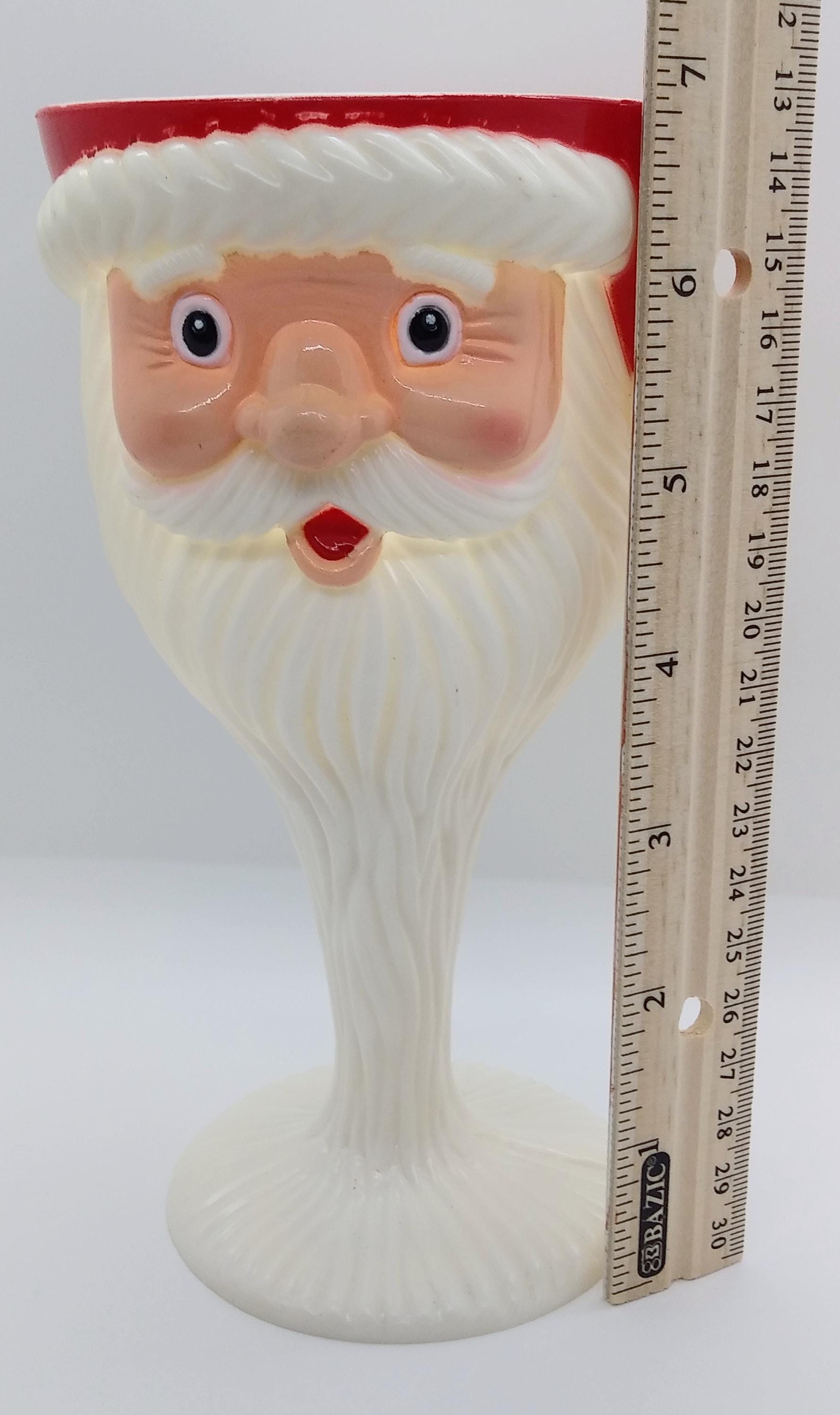 Set of Vintage Hard Plastic Santa Claus Christmas Cups - Etsy