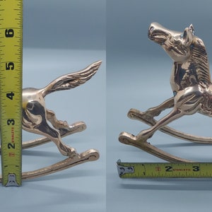 Vintage Golden Aged Brass Rocking Horse Figurine - Etsy