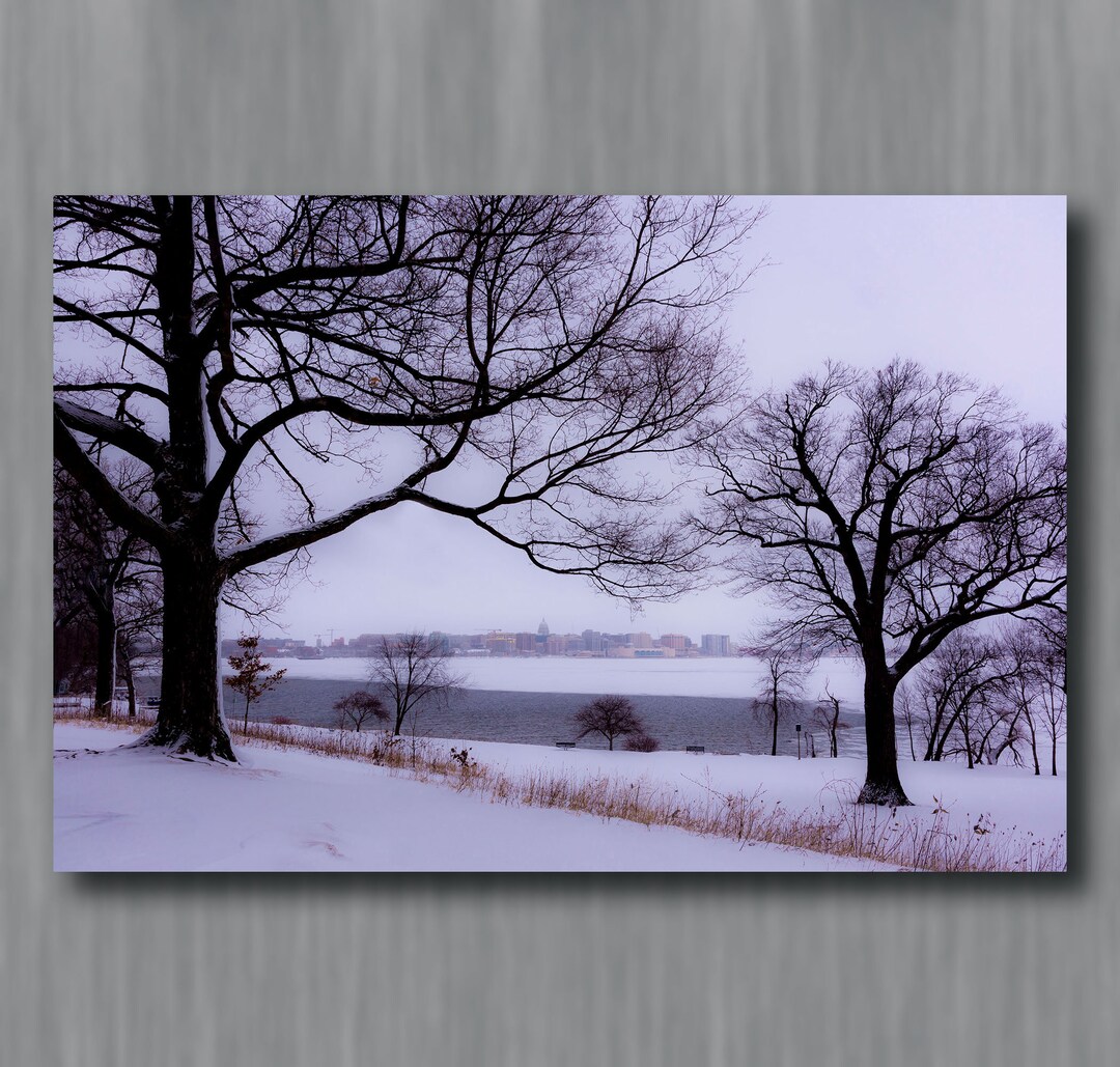 Winter Skyline Madison Wisconsin Photograph | Olin Park Lake Monona ...