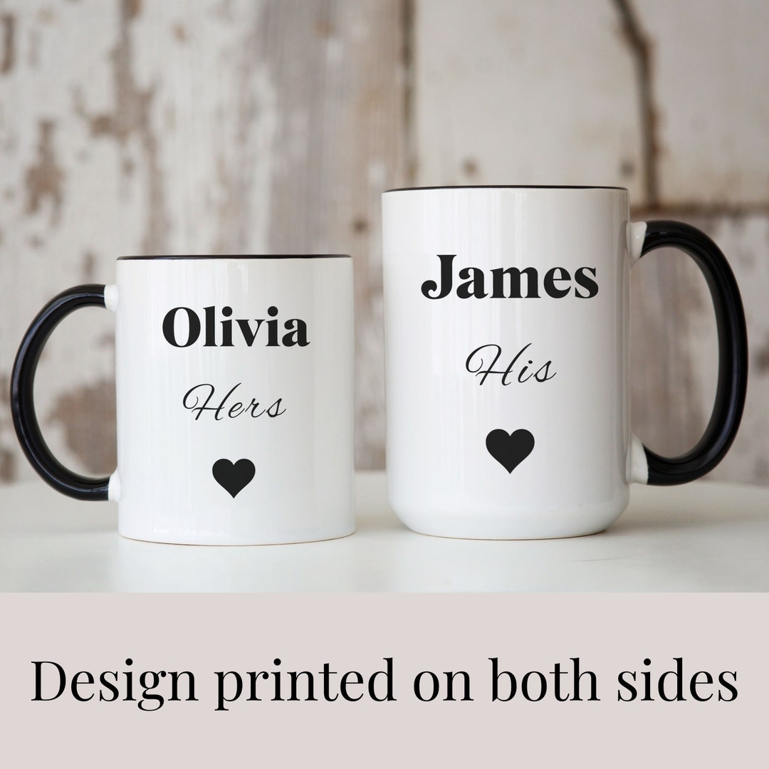 Personalized Couples Mug or Glass Tumbler With Lid and Straw, Matching ...