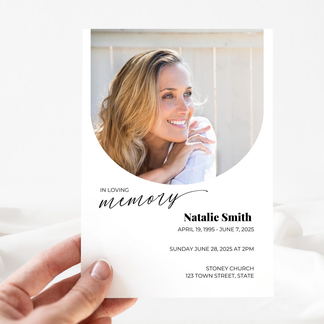 Editable Funeral Invitation | Celebration of Life Announcement ...