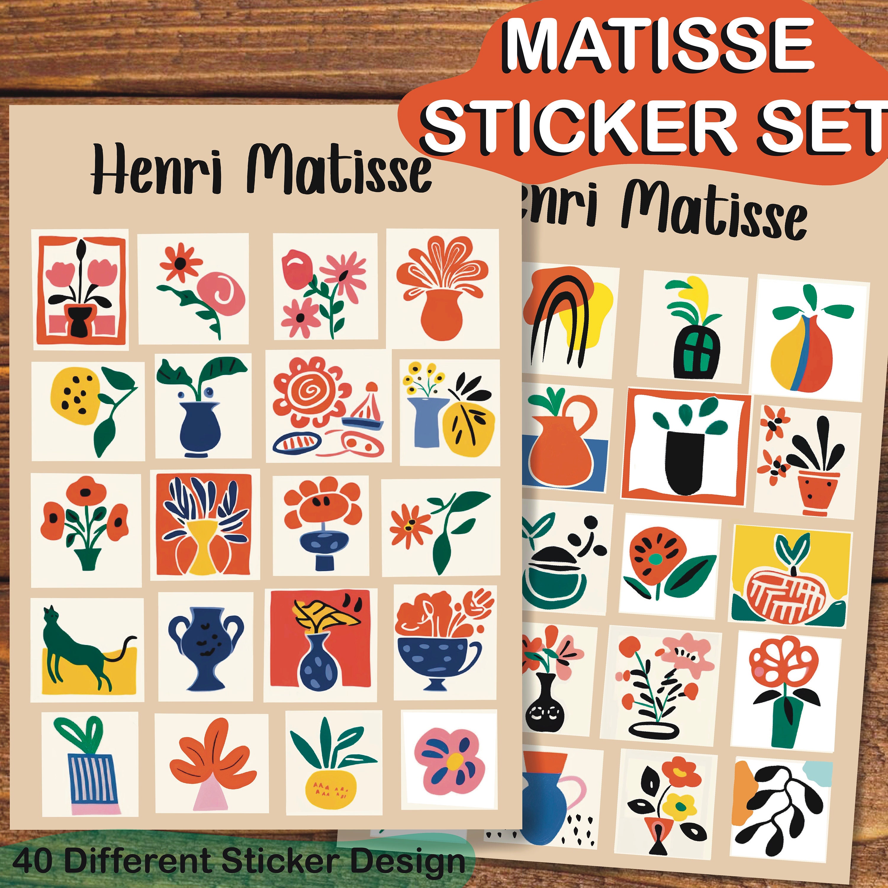 Printable Henri Matisse Stickers, Matisse Clip Art, Cute Sticker ...