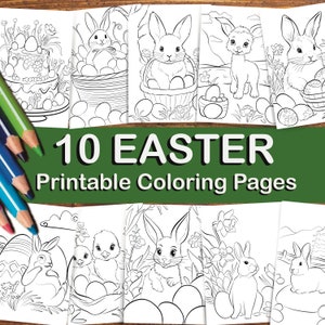 10 Easter Coloring Pages, Easter Coloring Pages for Kids, Easter ...