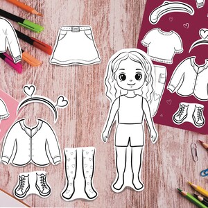 Printable Paper Doll Dress up Kit, Valentine’s Day Dress up Activity ...