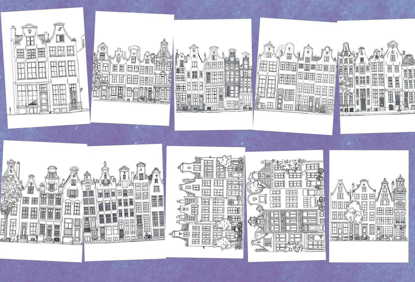 40 Printable Coloring Amsterdam Houses Pages, Architecture Coloring ...