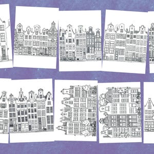 40 Printable Coloring Amsterdam Houses Pages, Architecture Coloring ...