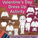 Printable Paper Doll Dress up Kit, Valentines Day Dress up Activity for ...
