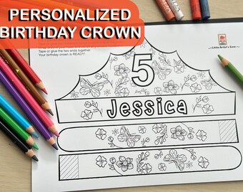 Personalized Birthday Paper Crown for Kids, Printable Birthday Crown ...