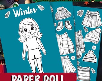Paper Doll Dress up Activity for Kids, Printable Coloring Paper Doll ...