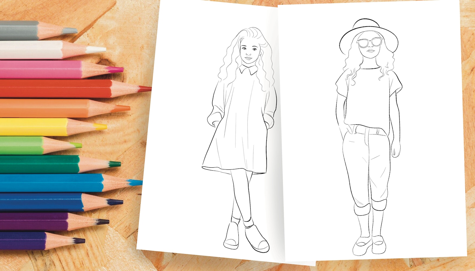 Fashion Design Coloring Pages, Printable Coloring Book for Kids ...