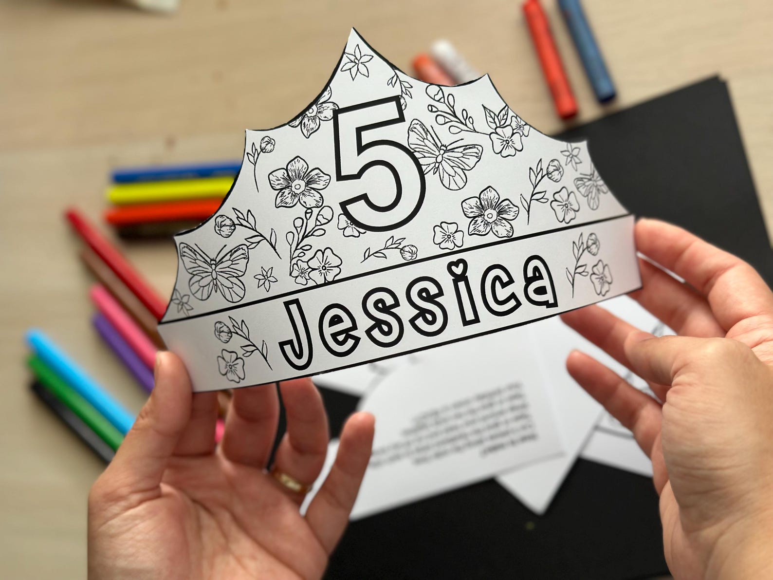 Personalized Birthday Paper Crown for Kids, Printable Birthday Crown ...
