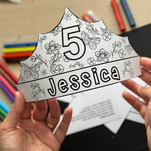 Personalized Birthday Paper Crown for Kids, Printable Birthday Crown ...