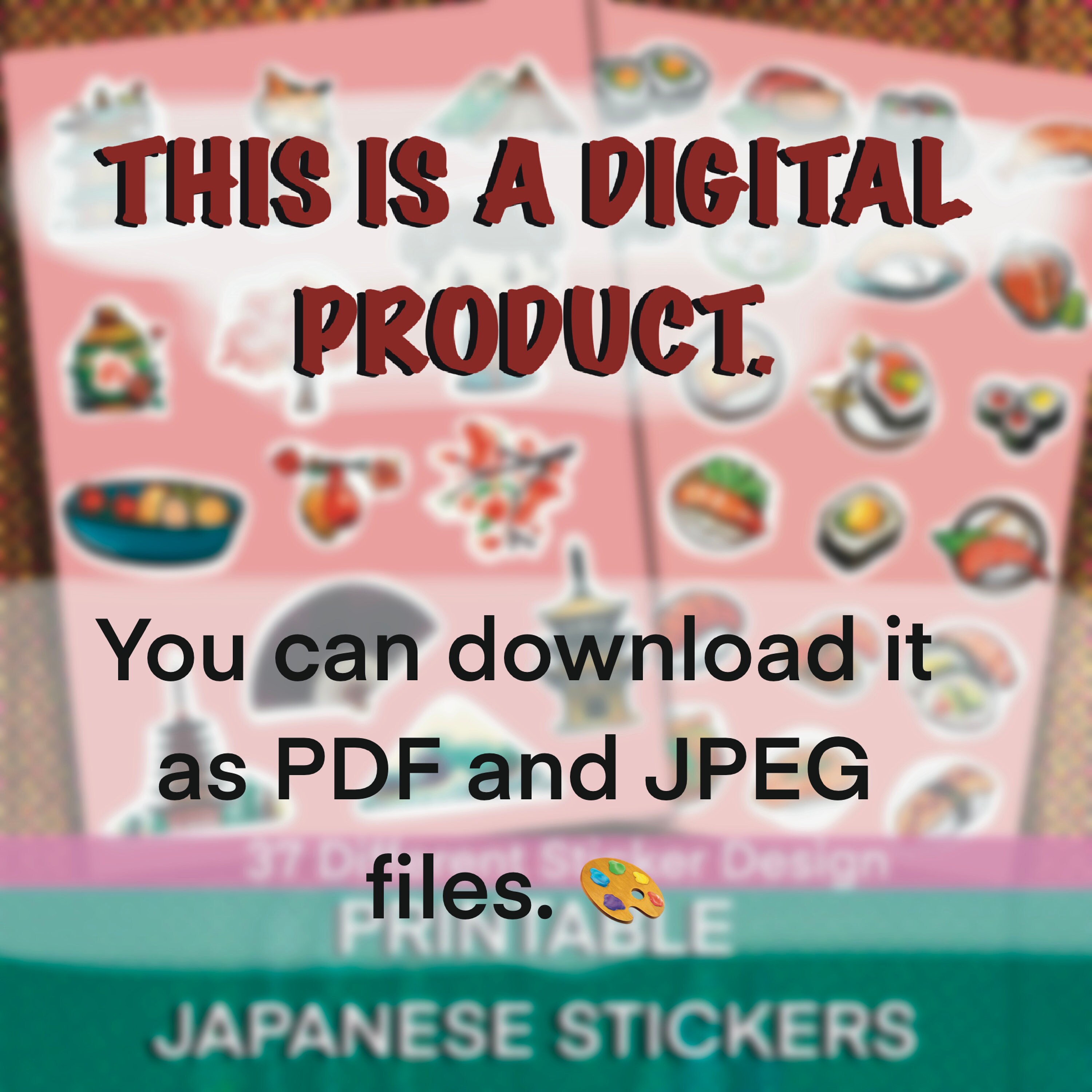 Japanese Sticker Set, Printable Sticker, Travel Sticker, Japanese Food ...