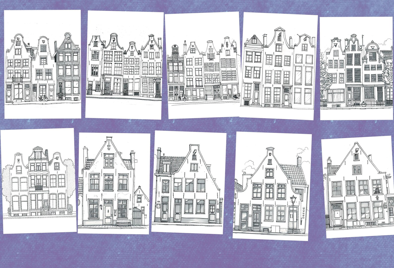 40 Printable Coloring Amsterdam Houses Pages, Architecture Coloring ...