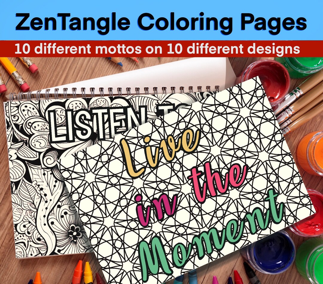 Zentangle Coloring Pages for Adults, DIY Wall Decor for Adults ...