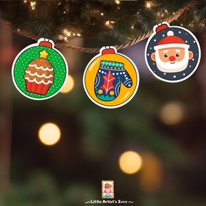 Christmas Tree Ornament for Kids, Coloring Diy Tree Ornament Activity ...