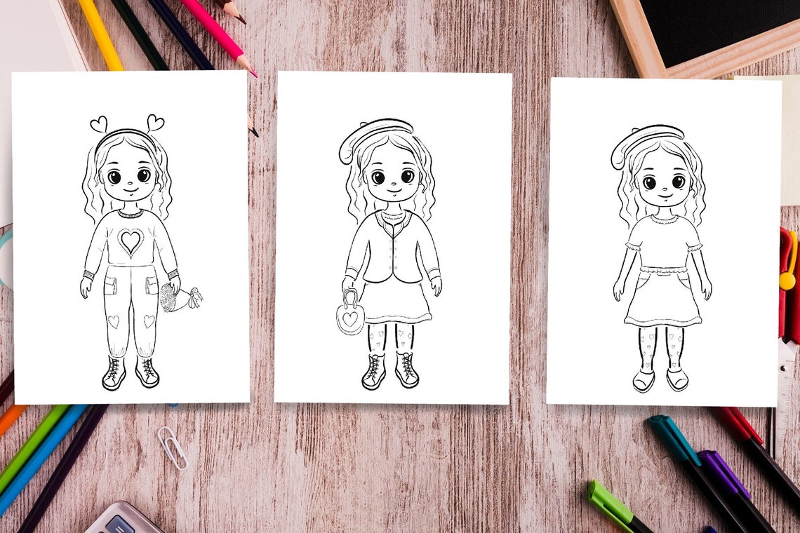 Printable Paper Doll Dress up Kit, Valentine’s Day Dress up Activity ...