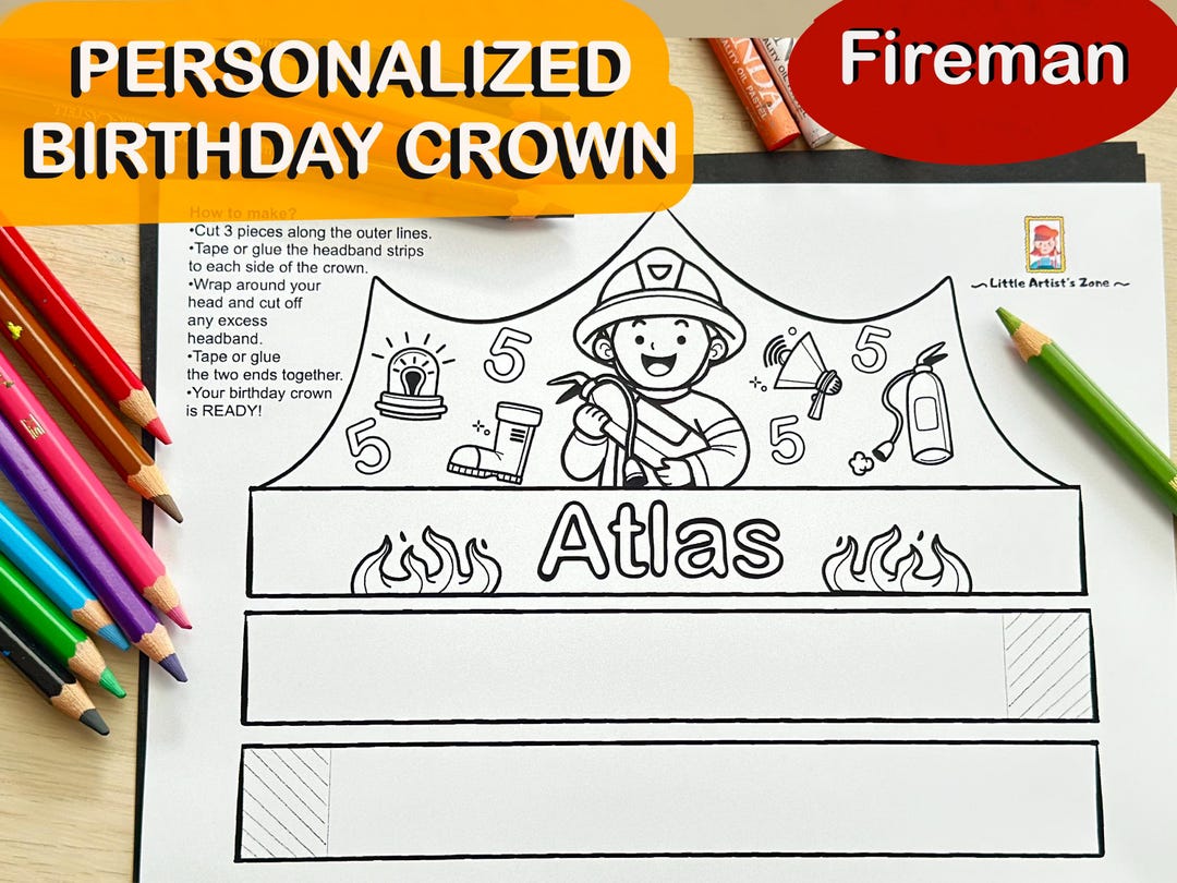 Personalized Birthday Paper Crown for Kids, Printable Birthday Crown ...