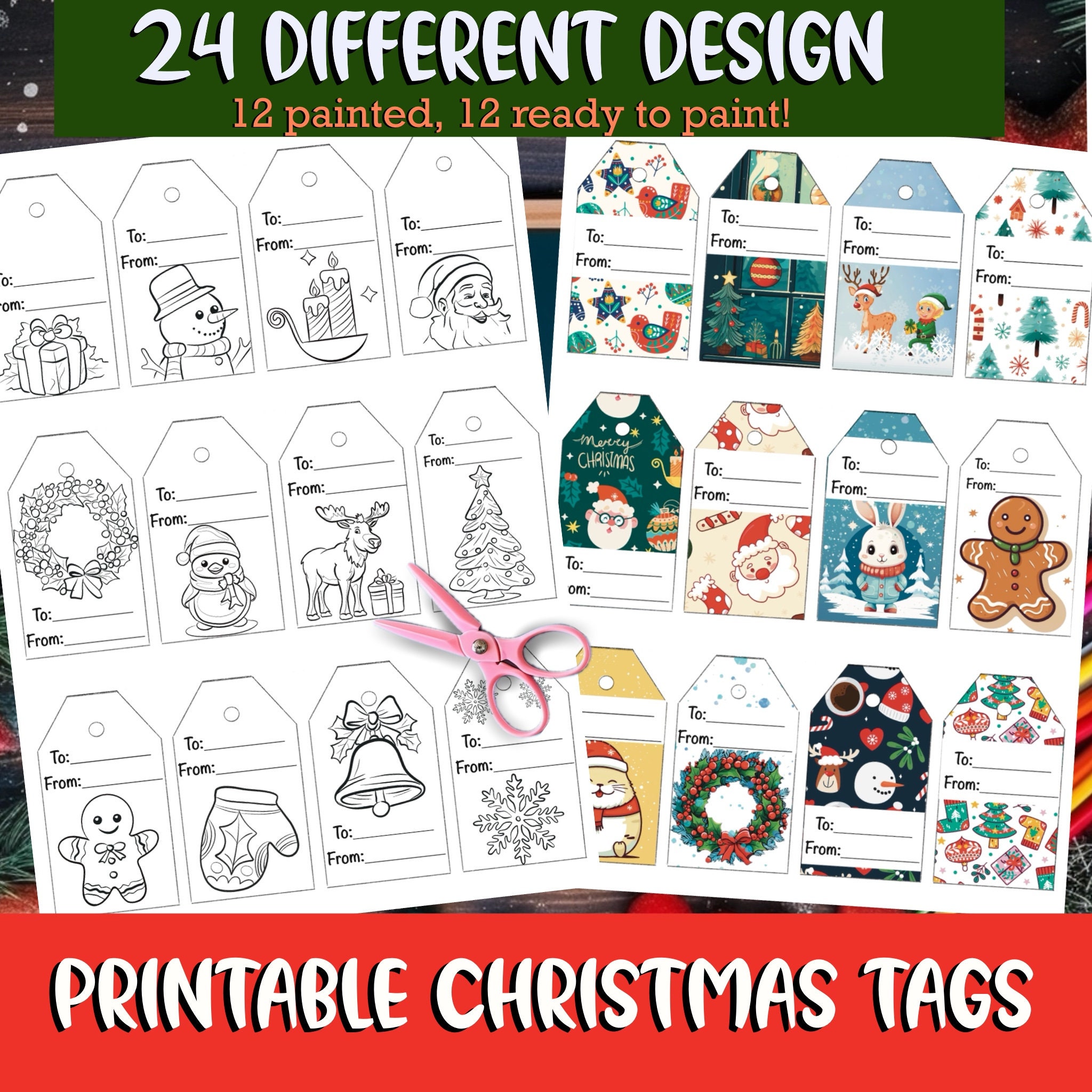 Printable Gift Tags for Kids, Christmas Tags for Gift, Coloring ...