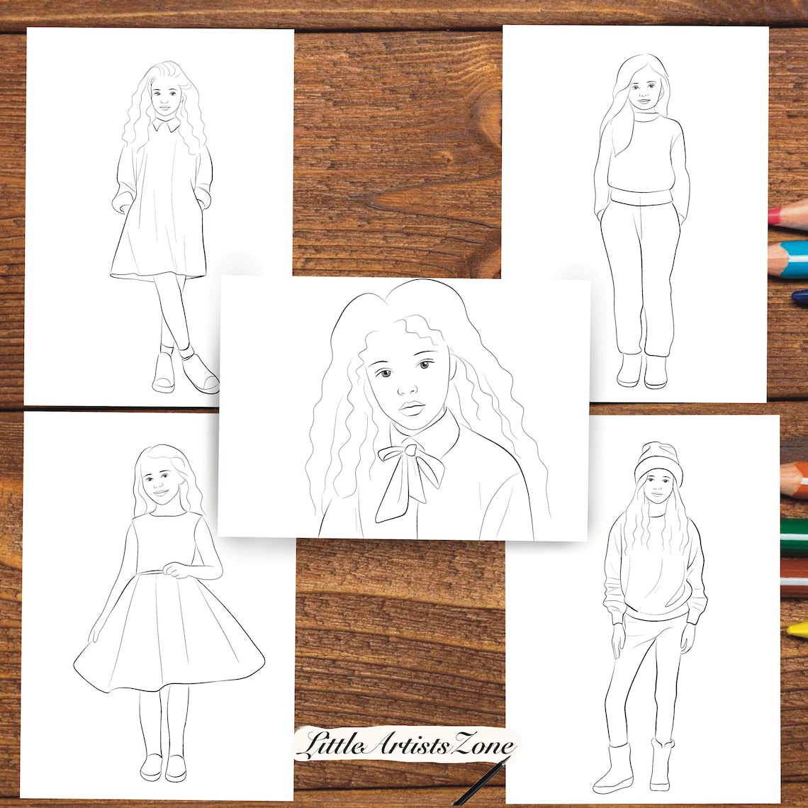 Fashion Design Coloring Pages, Printable Coloring Book for Kids ...
