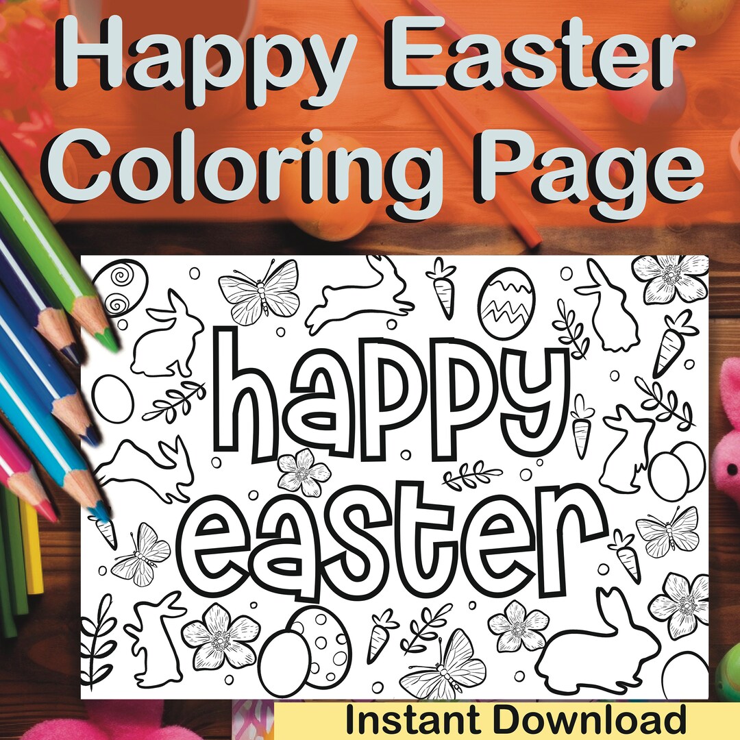 Easter Coloring Page for Kids, Printable Coloring Page for Kids ...