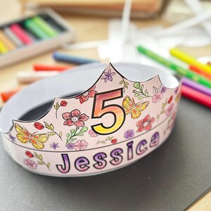 Personalized Birthday Paper Crown for Kids, Printable Birthday Crown ...
