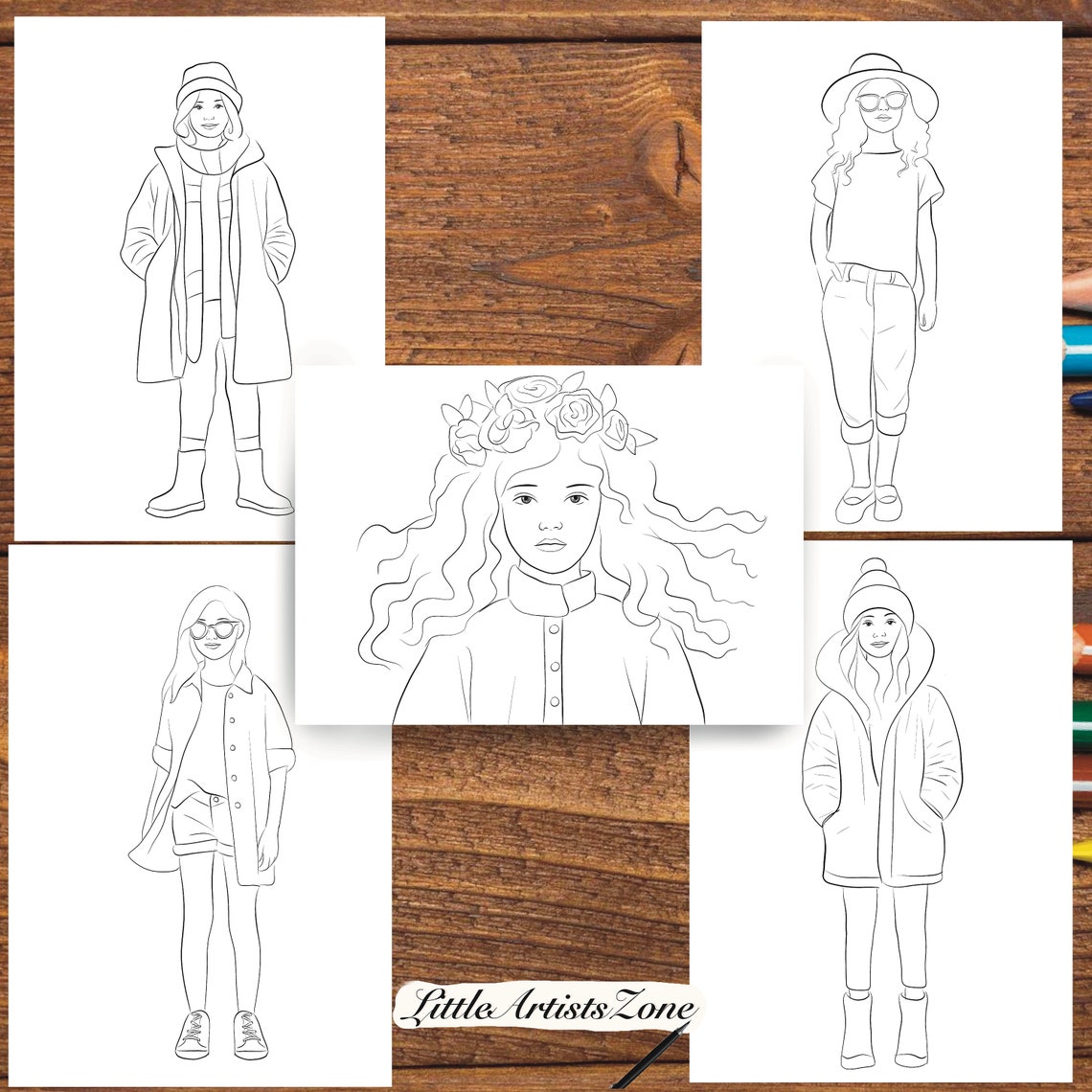 Fashion Design Coloring Pages, Printable Coloring Book for Kids ...