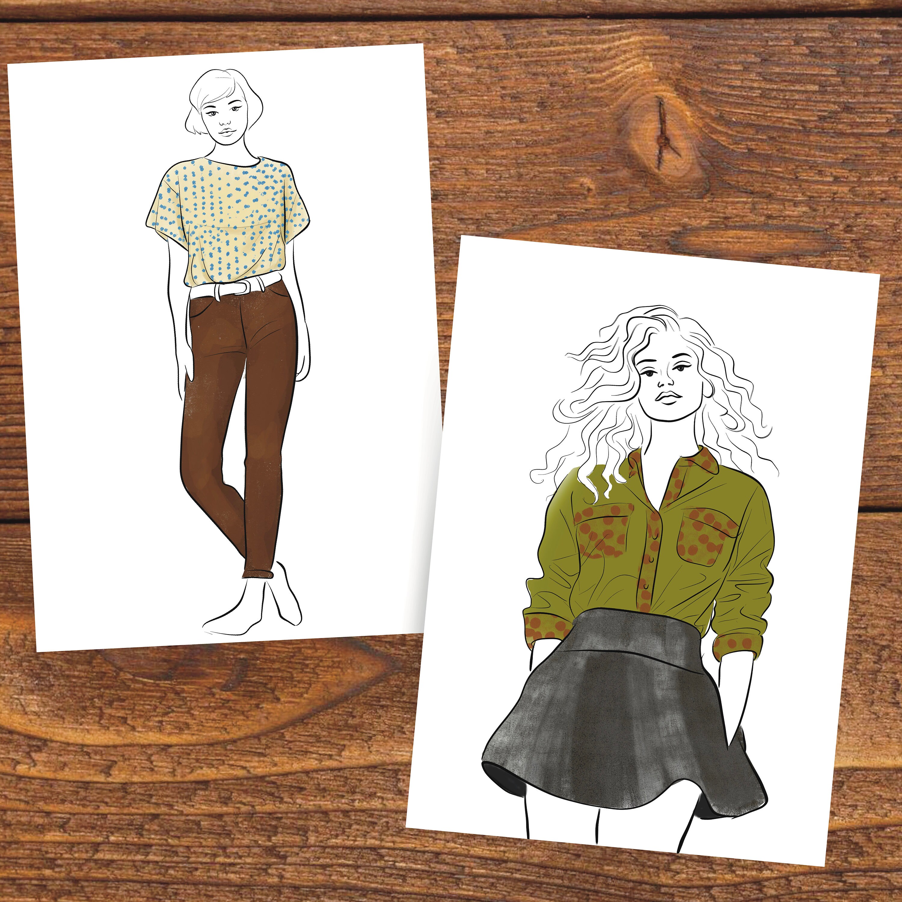 Fashion Design Coloring Pages, Adult Printable Coloring Book, Fashion ...