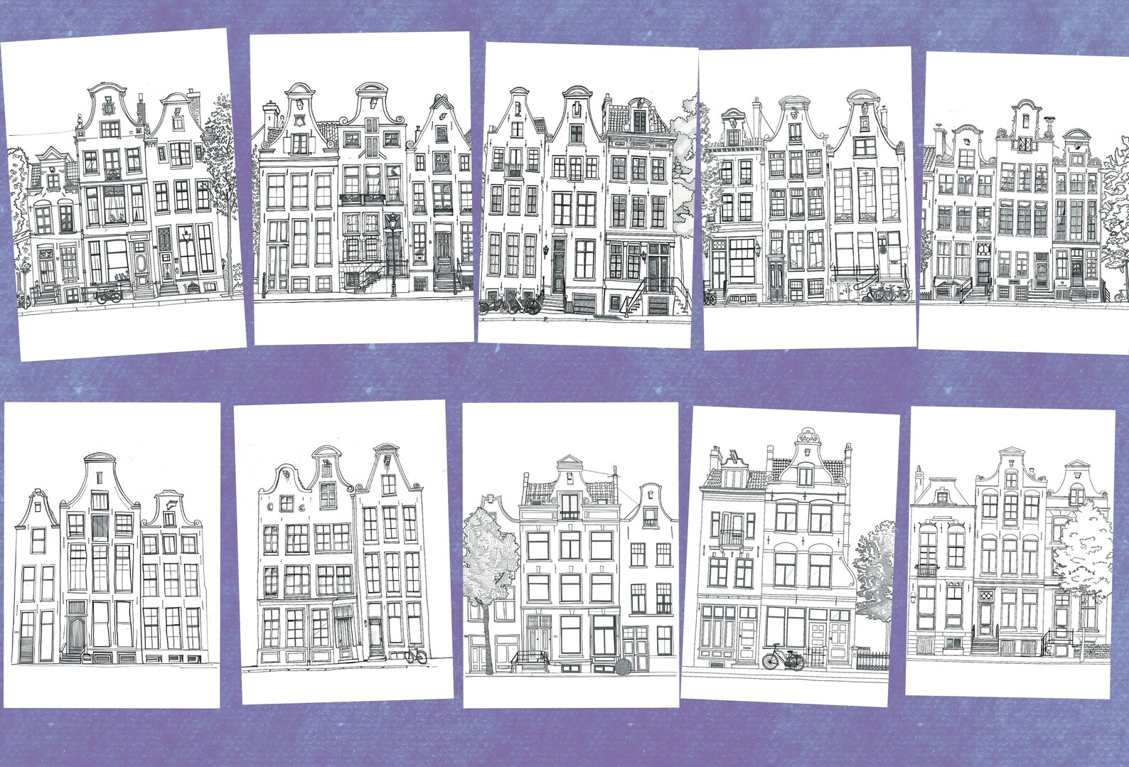 40 Printable Coloring Amsterdam Houses Pages, Architecture Coloring ...