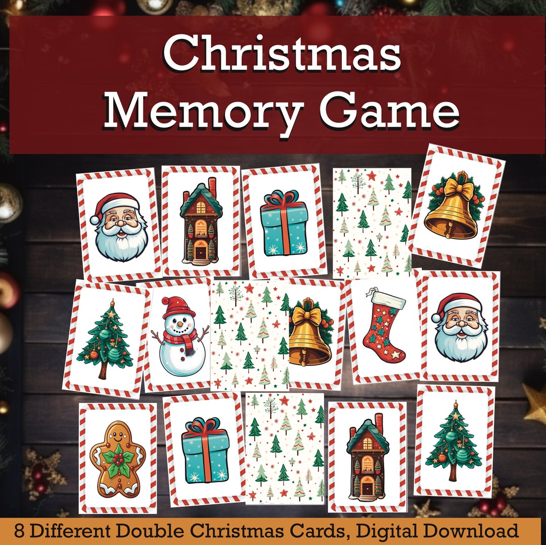 Christmas Memory Game, Christmas Matching Activity, for Christmas Party ...