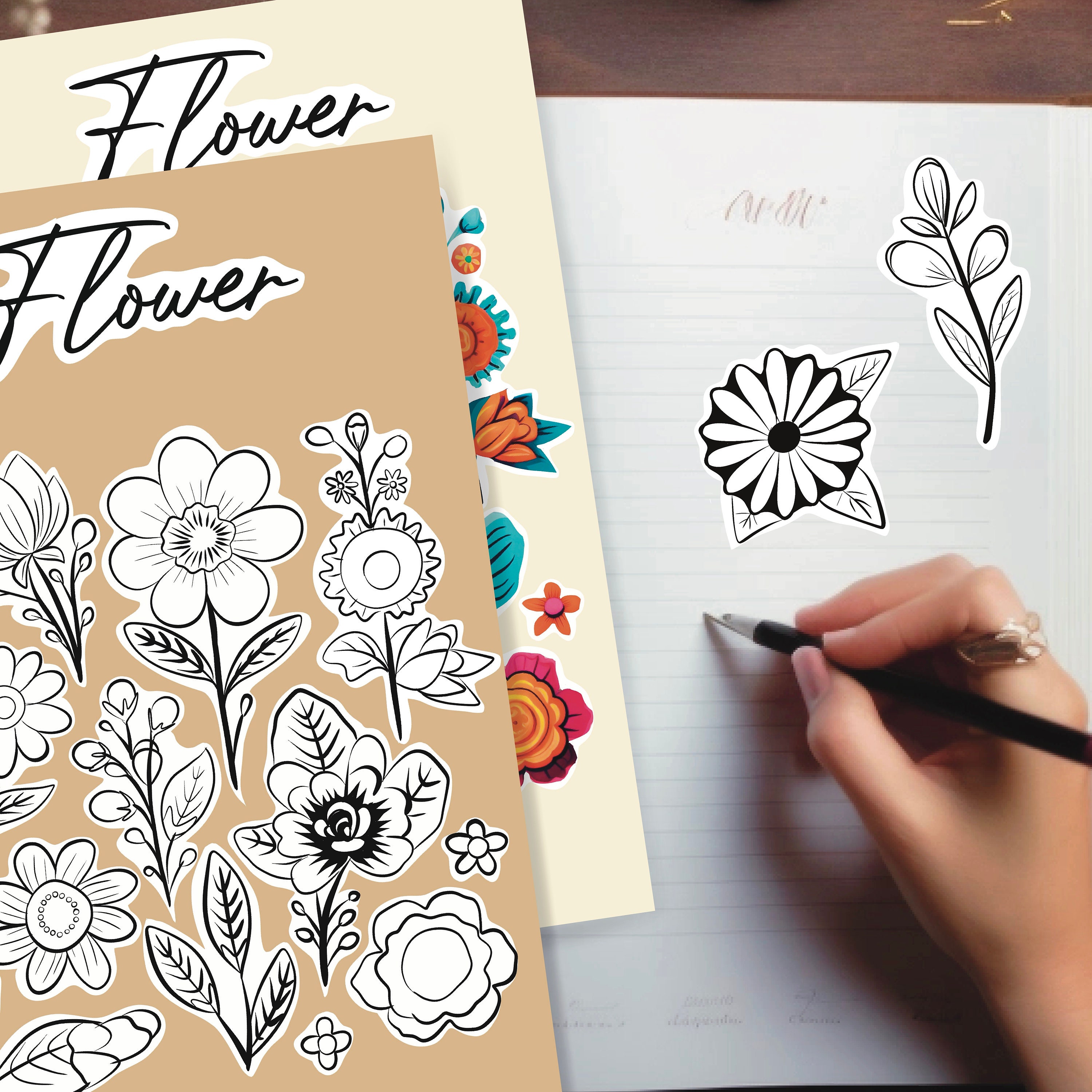 Printable Floral Sticker Sheet, Flower Stickers for Planner, Floral ...