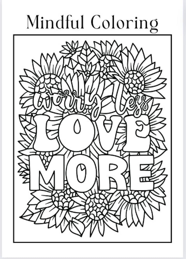 Mindful Coloring Book - Etsy
