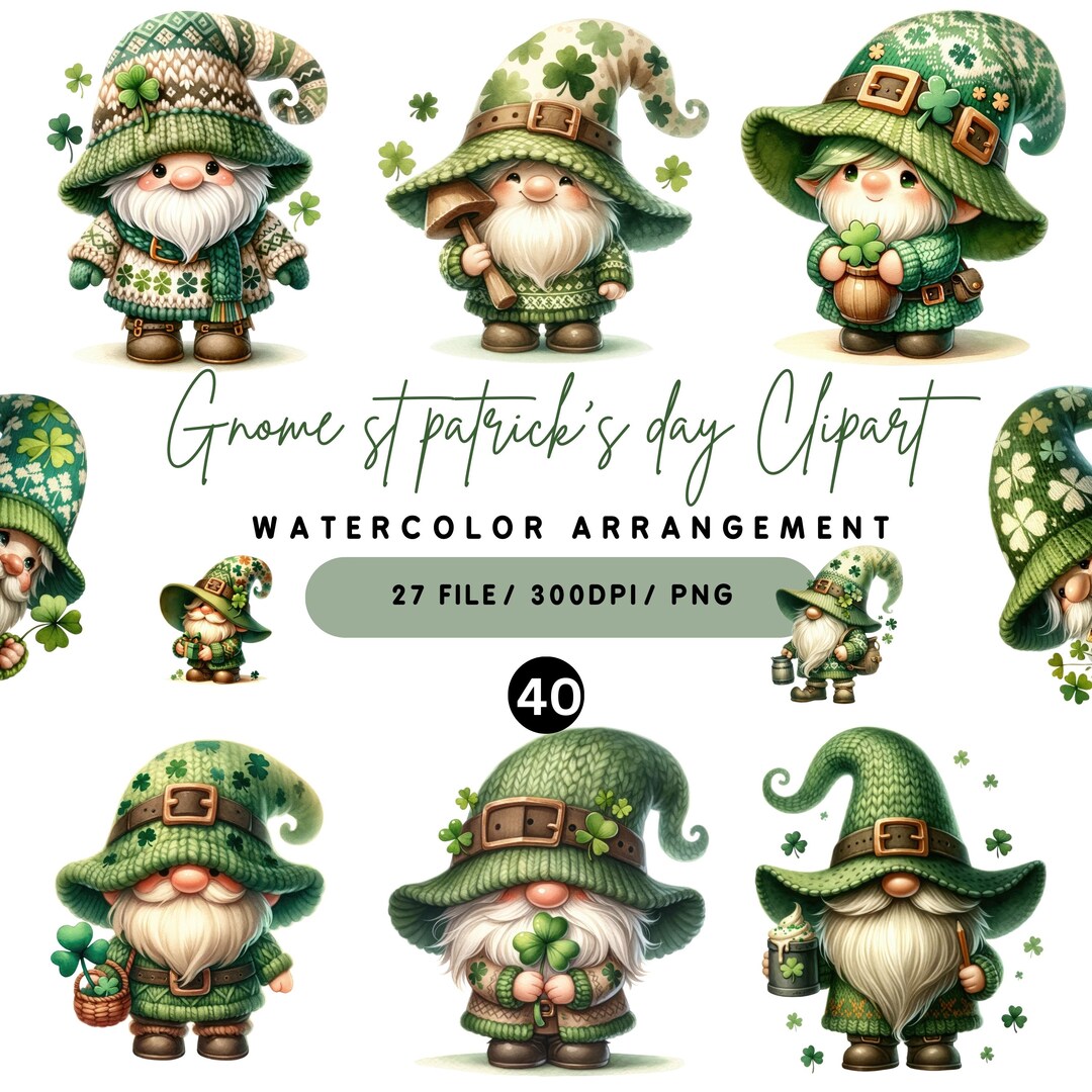 27 Gnome St Patricks Day Clipart, Gnome Png Graphics, St Patrick's ...