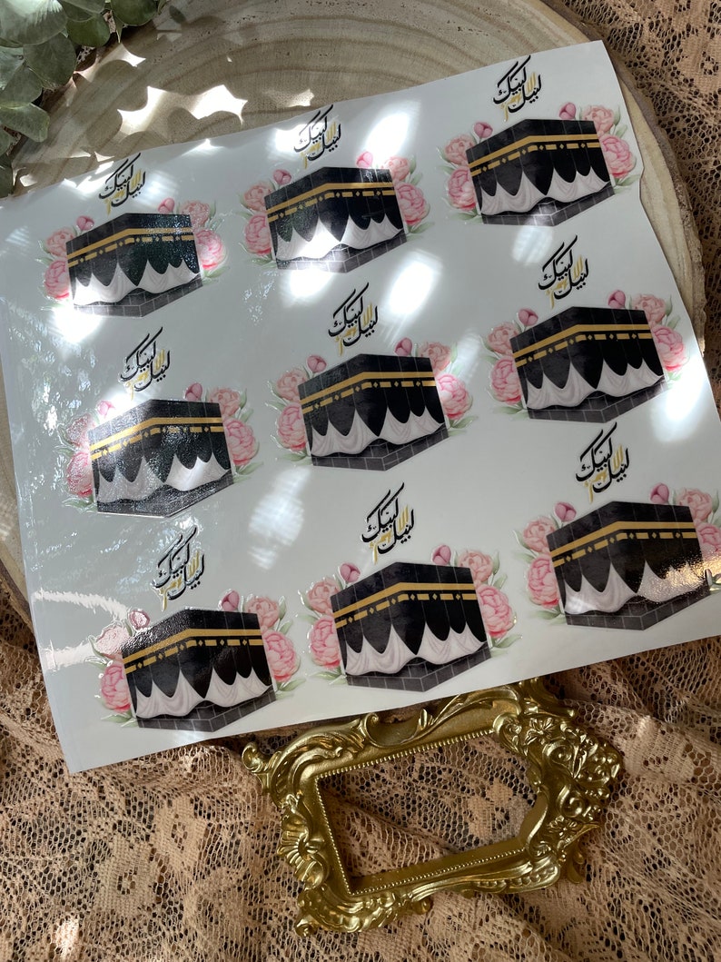 Hajj Mubarak Kaaba UVDTF Sticker, Resin Transfer Sticker Islamic ...