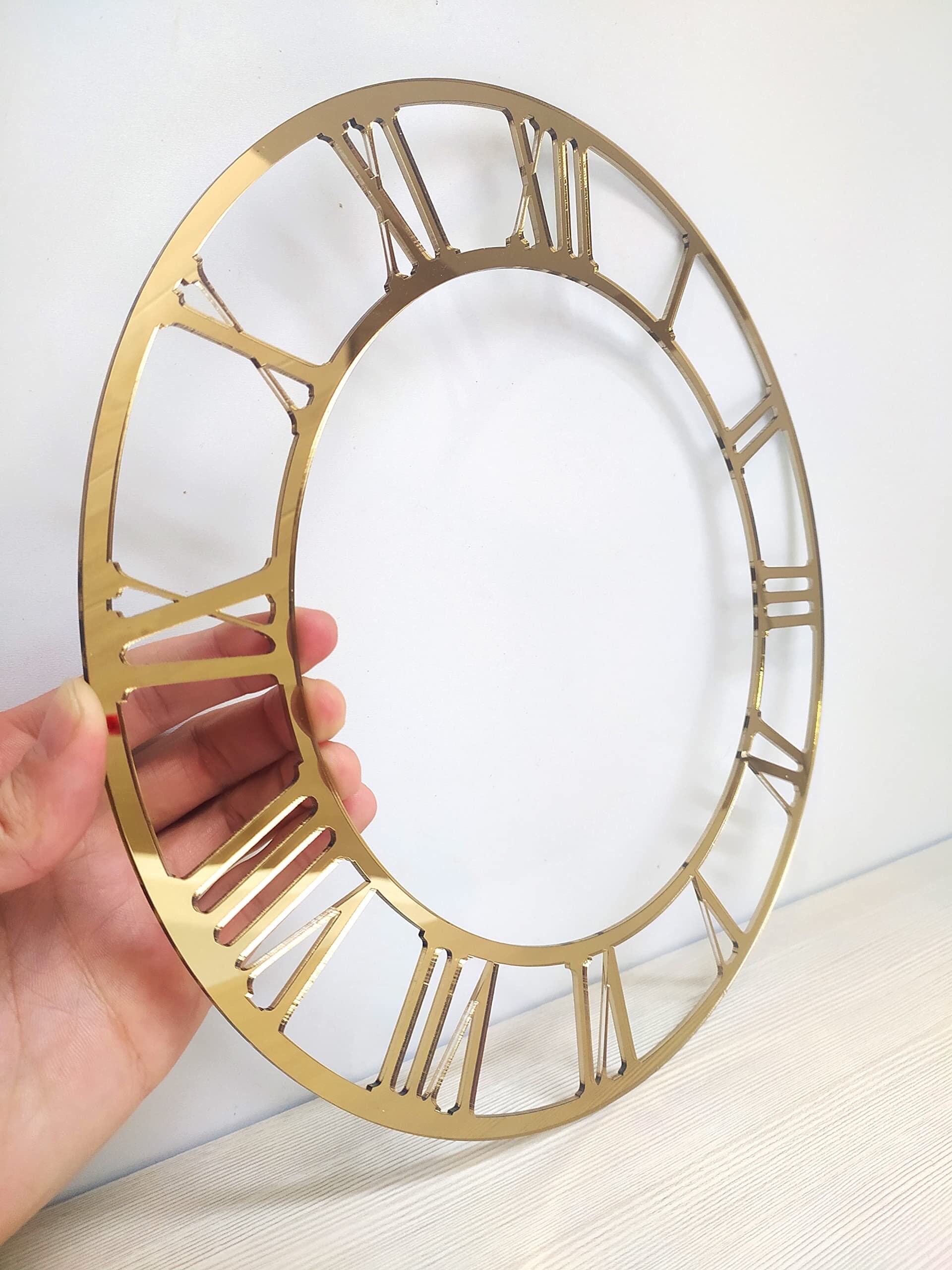 Gold Acrylic Clock Number Frame 7.87 Inch 20cm Clock Face for Resin ...