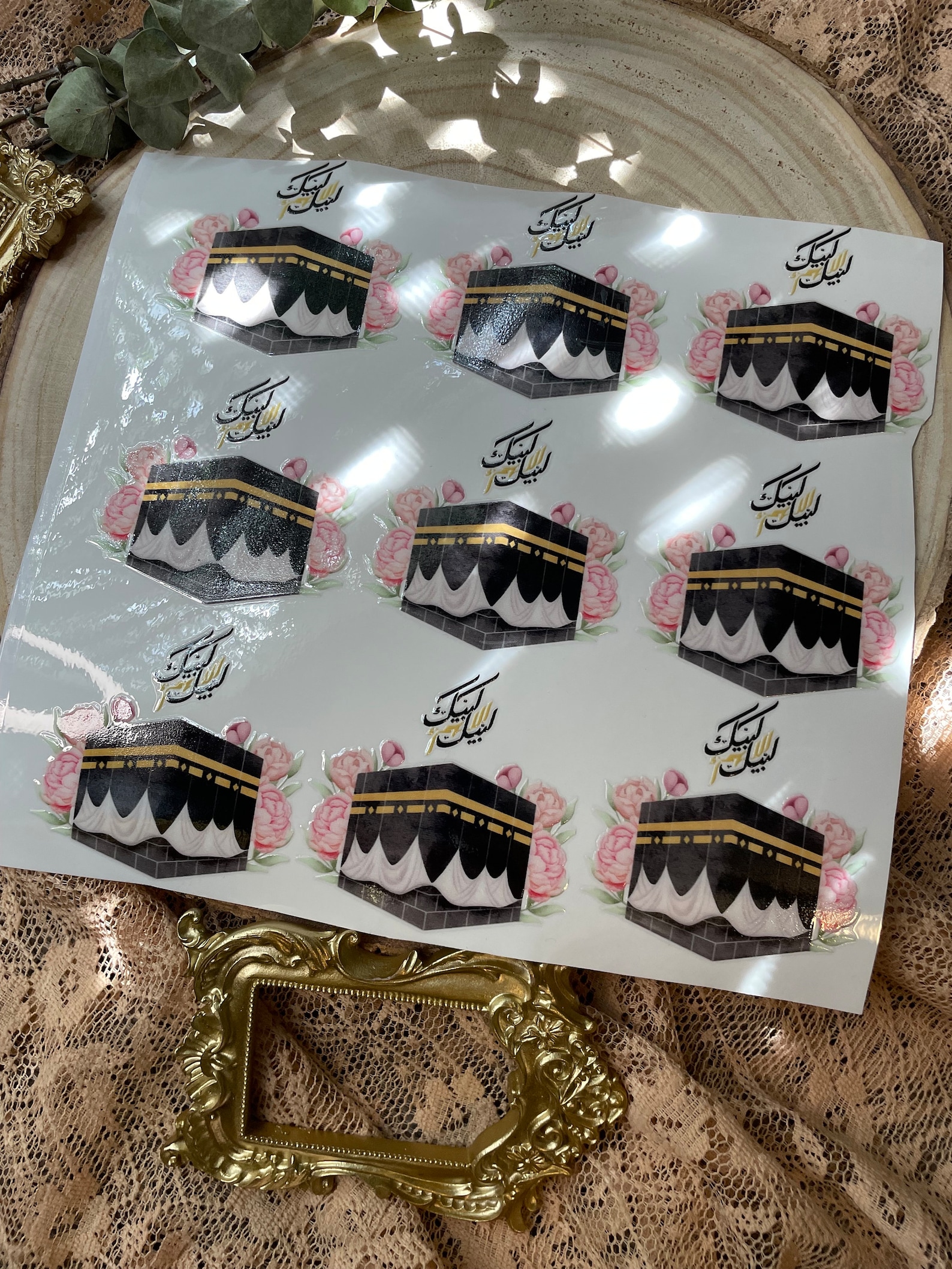 Hajj Mubarak Kaaba UVDTF Sticker, Resin Transfer Sticker Islamic ...