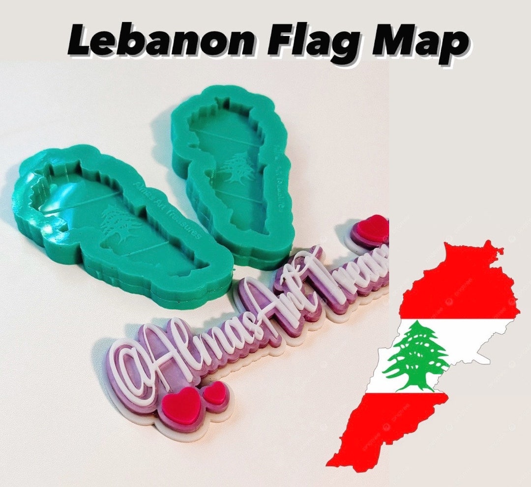 Lebanon Flag Map Silicone Mold | Custom 3D Keychain Mold | Lebanon Flag ...