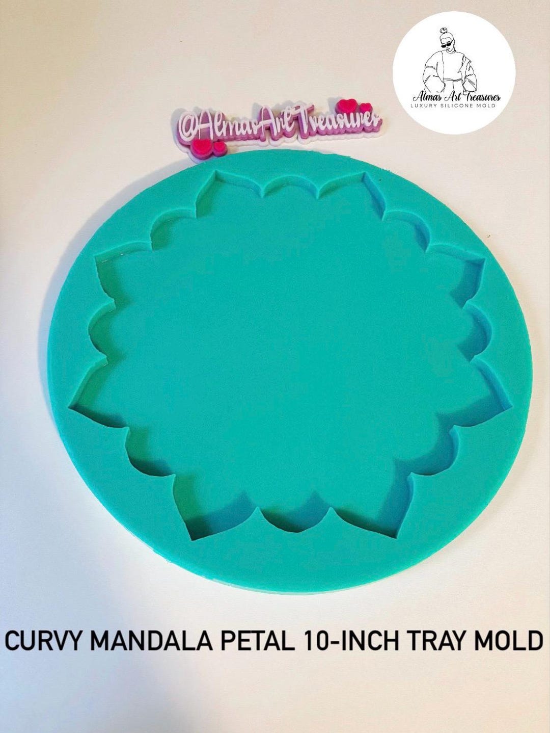 Mandala Tray Mold 10-inches | Curvy Mandala Large Tray Silicone Mold ...