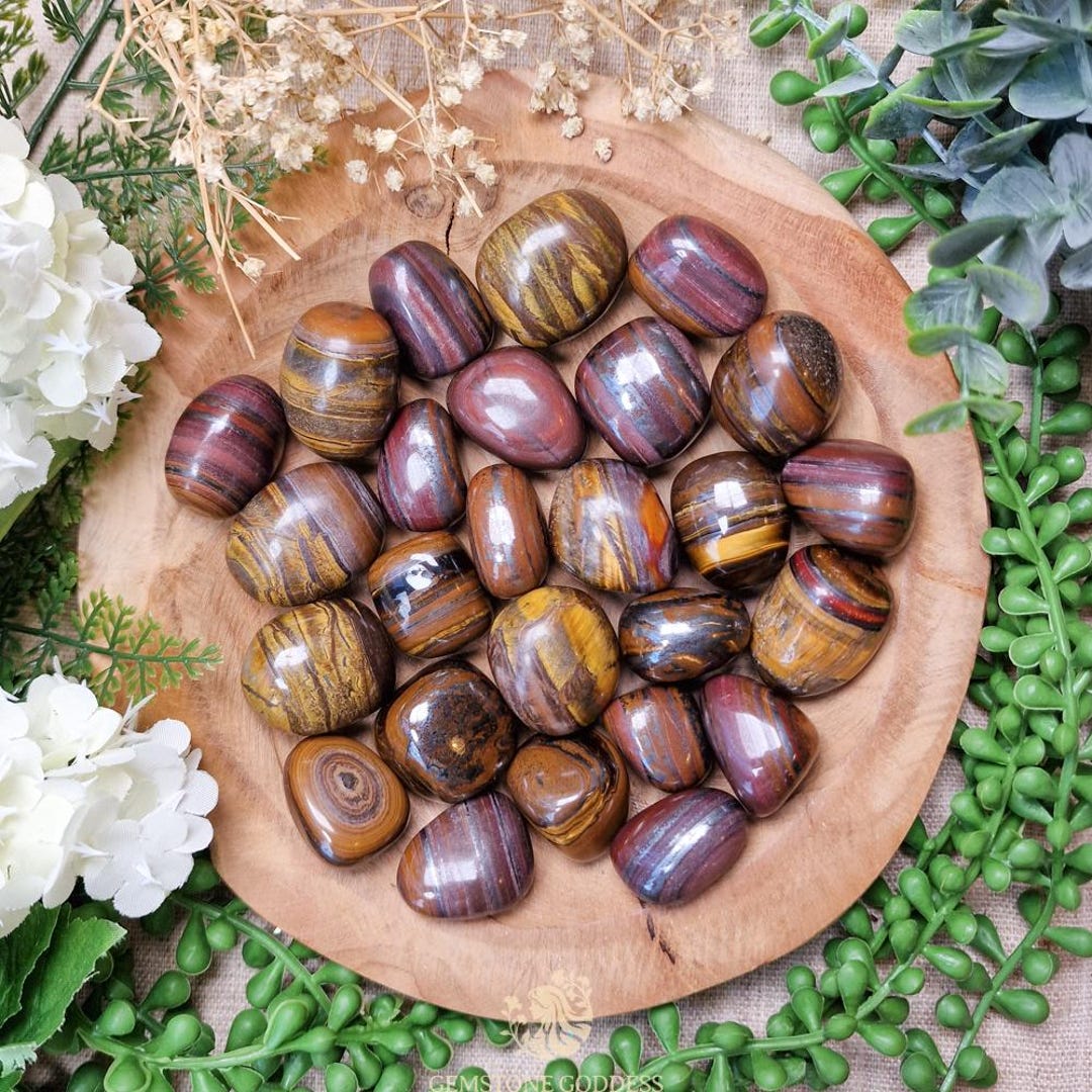 Tiger Iron Tumbled Stone, Crystal Gemstone Polished Natural High ...