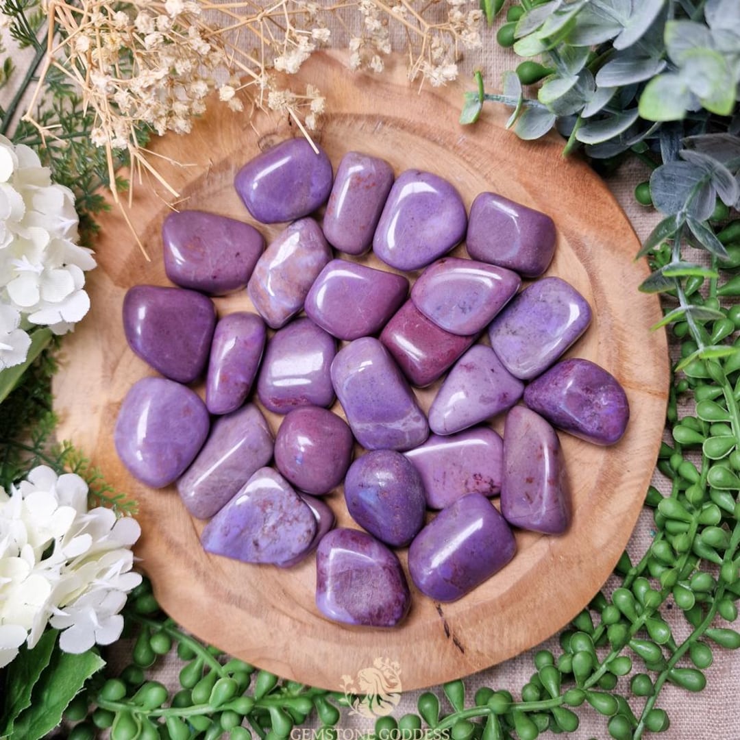 Lavender Jade Tumbled Stone, Crystal Gemstone Polished Natural High ...
