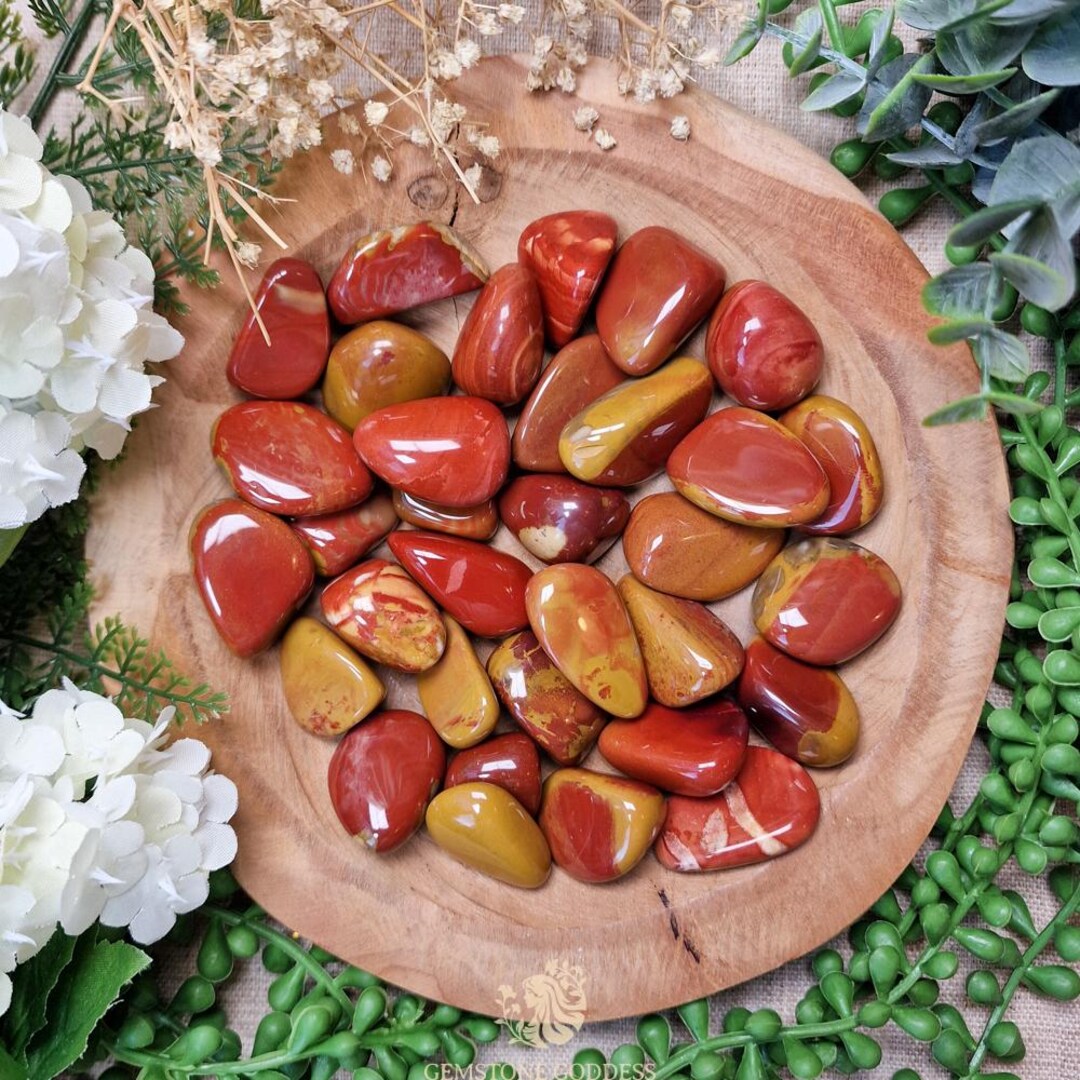 Red Yellow Jasper Tumbled Stone, Crystal Gemstone Polished Natural High ...