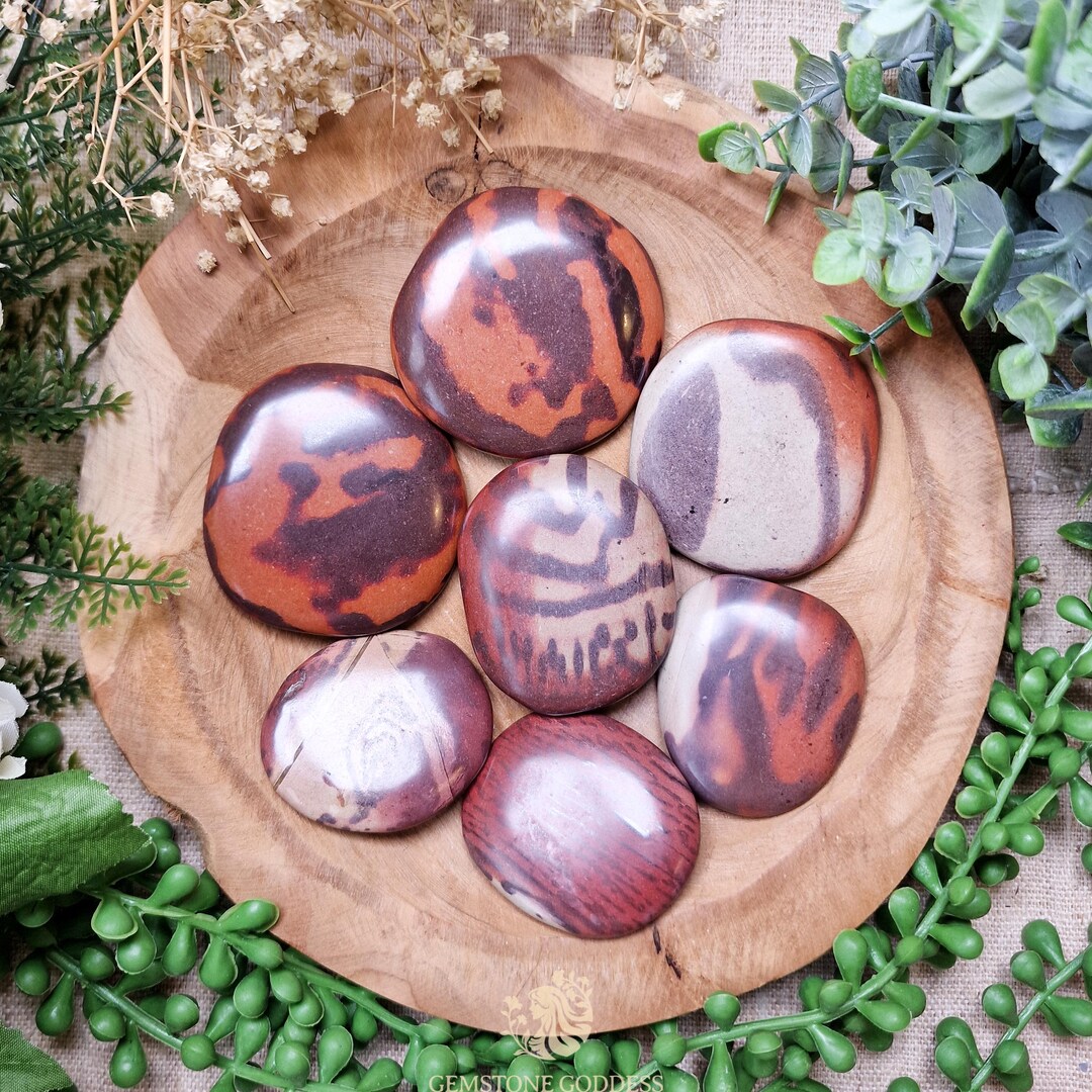 Australian Print Stone Pocket Stone Palm Stone Hand Gemstone Crystal ...