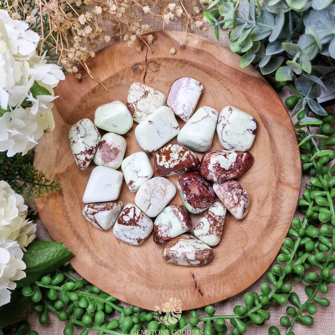 Lemon Chrysoprase Tumbled Stone, Crystal Gemstone Polished Natural High ...