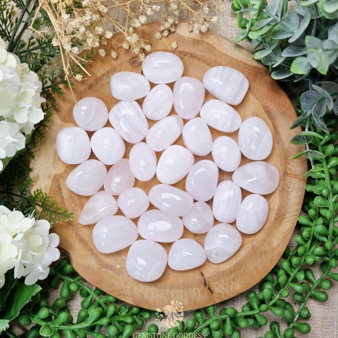Mangano Calcite Tumbled Stone, Crystal Gemstone Polished Natural High ...
