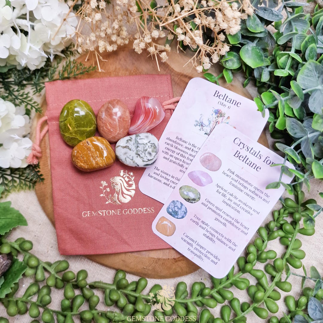 Beltane Crystals | Crystal Set Kit Wheel of the Year Witch Druid Nature ...