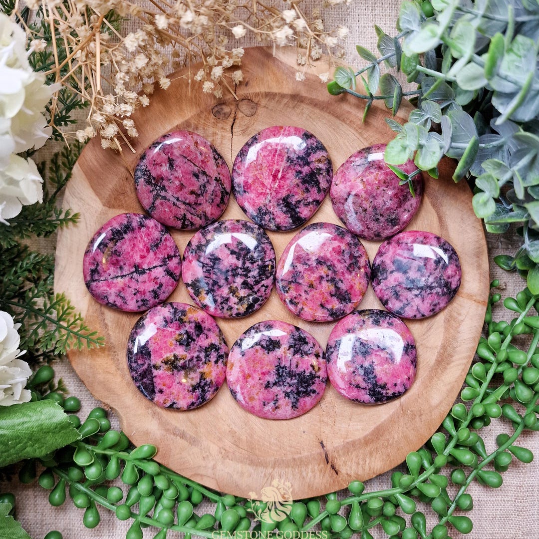 Rhodonite Pocket Stone Palm Stone Hand Gemstone Crystal Rock Gift Her ...