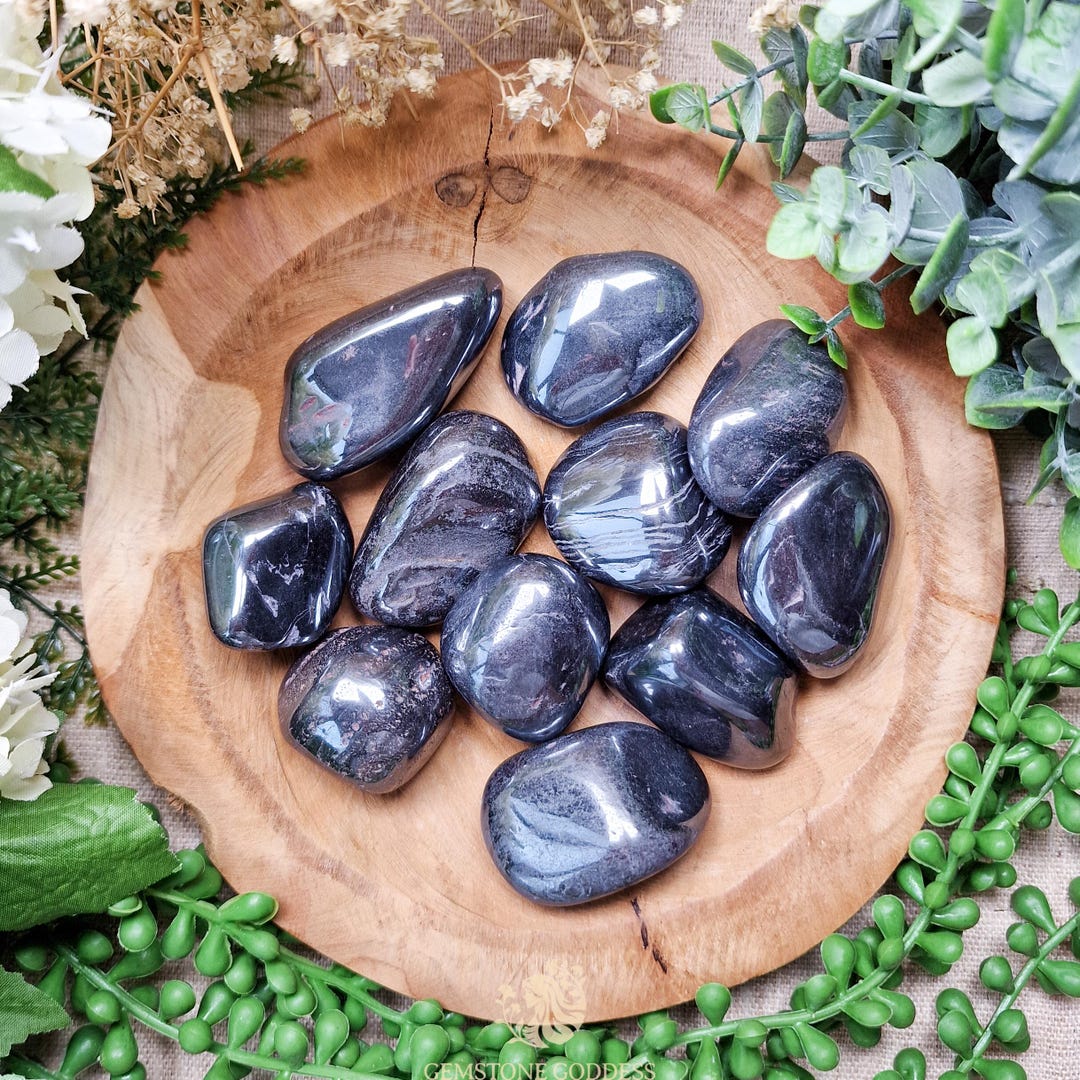 Magnetite XL Tumbled Stone | Palm Hand Big Large Tumbled Gemstone ...