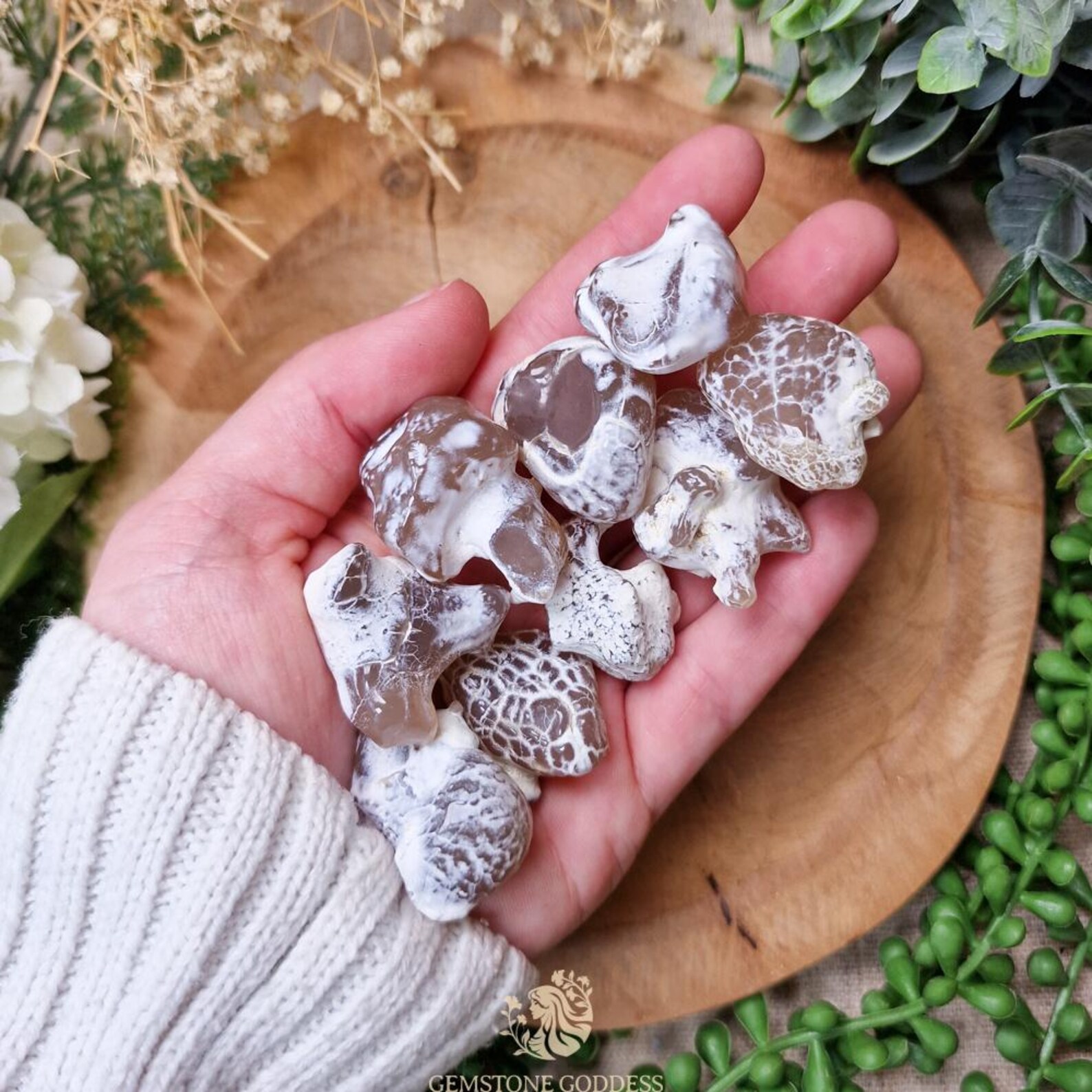 Snakeskin Agate Tumbled Stone, Crystal Gemstone Polished Natural High ...