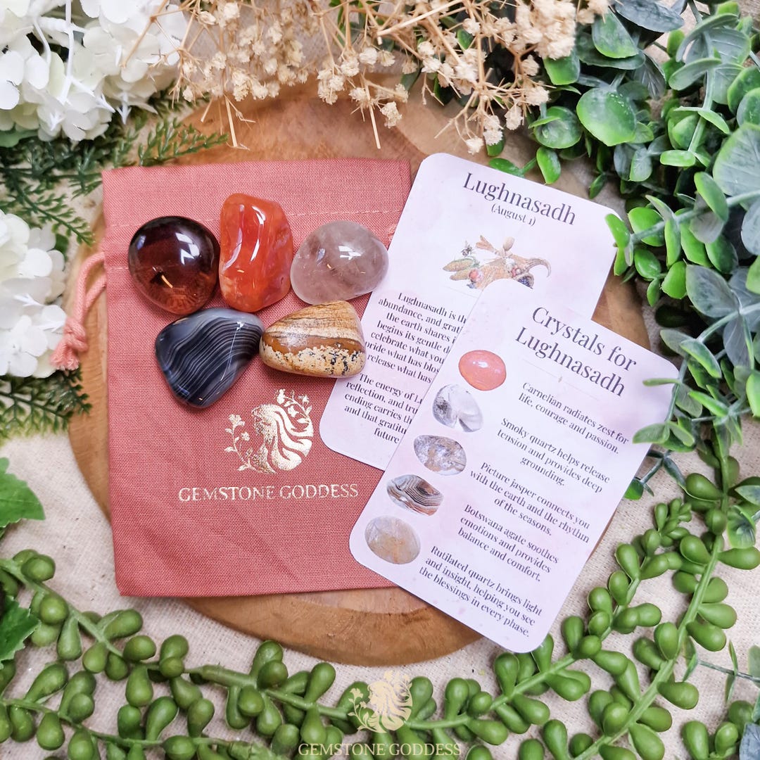 Lughnasadh Crystals | Crystal Set Kit Wheel of the Year Witch Druid ...