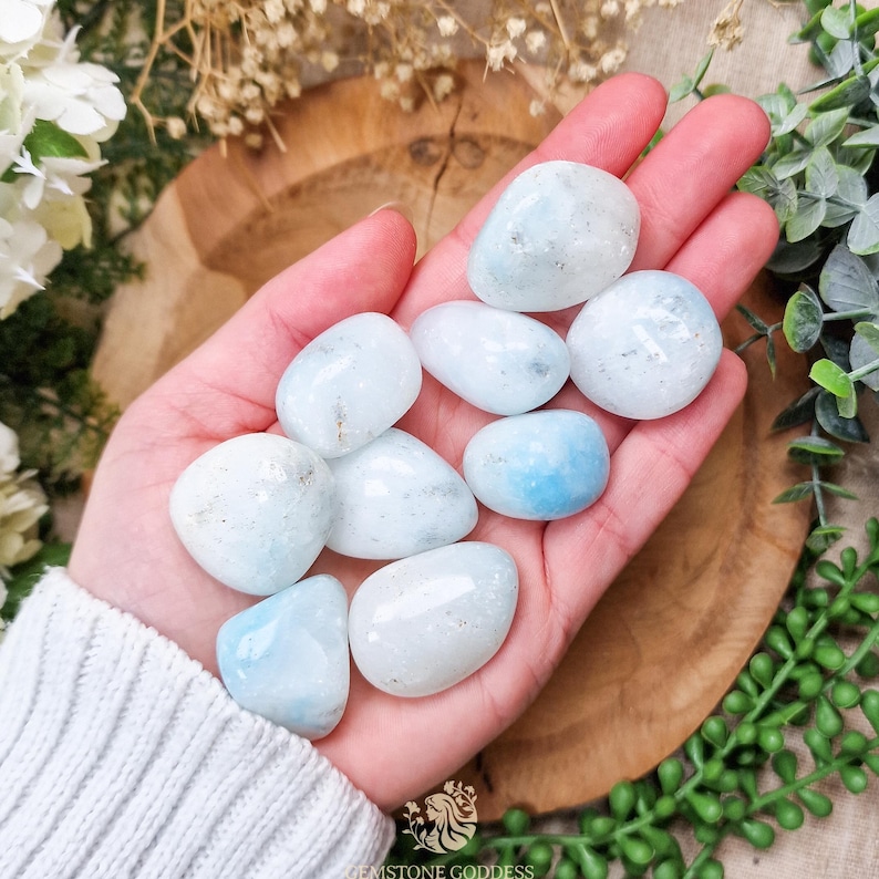 Blue Hemimorphite Tumbled Stone, Crystal Gemstone Polished Natural High ...